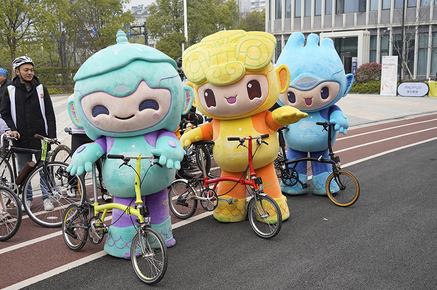 Asian Games mascots invite you to explore Hangzhou in green cycling_The ...