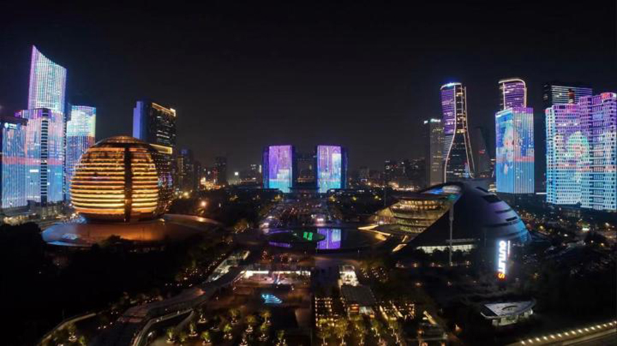 Asian Games-themed light show seen again in Hangzhou_The 19th Asian ...