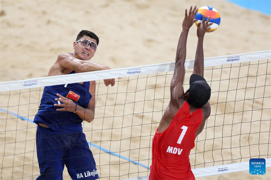 In pics: beach volleyball matches at 19th Asian Games_The 19th Asian ...