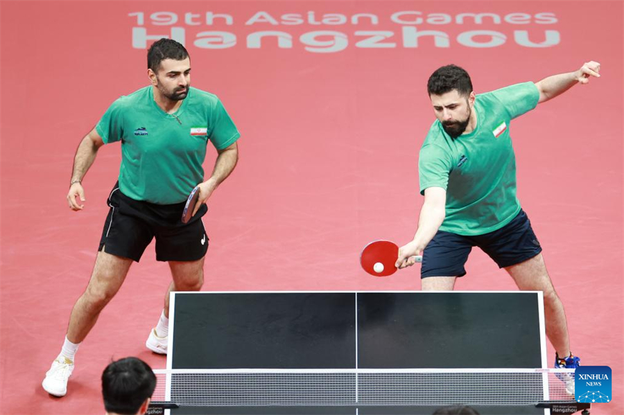 Highlights of Men's Doubles Semifinals of Table Tennis at 19th Asian ...