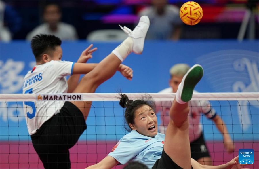 19th Asian Games: Women's Quadrant Preliminary match of Sepaktakraw_The ...